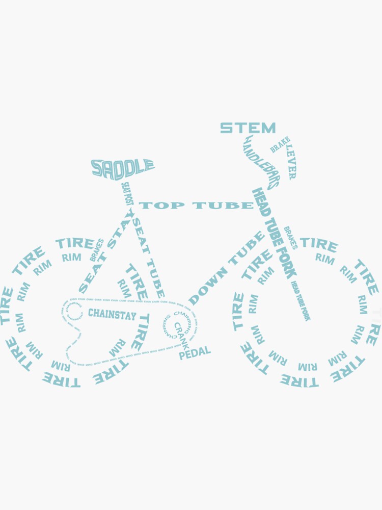 "Bike Cycling Anatomy Road Bike Racing Funny Bicycle Cyclist" Sticker ...