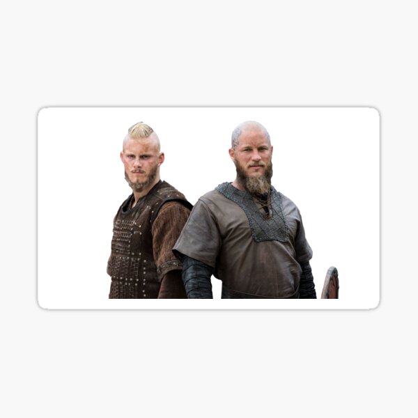 "Ragnar with Bjorn" Sticker for Sale by VikingsShop | Redbubble