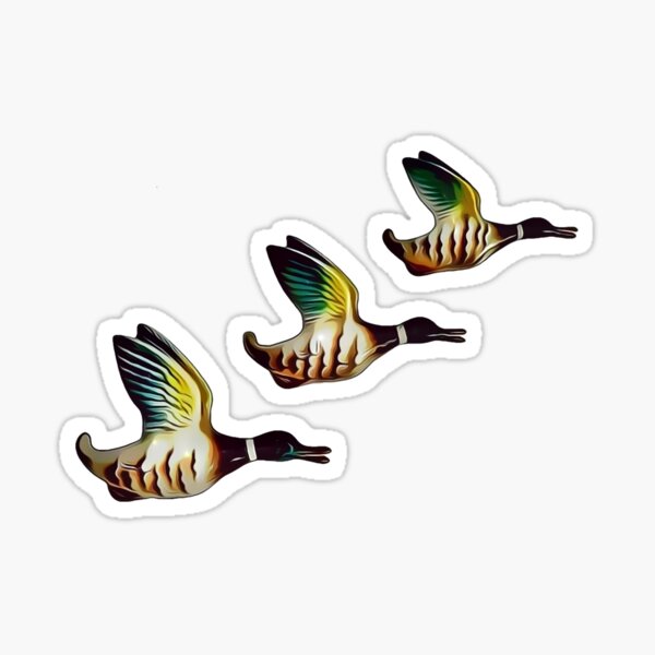 "Retro Flying Ducks" Sticker for Sale by FatboyMedia | Redbubble