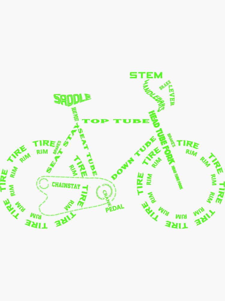 "Bike Cycling Anatomy Road Bike Racing Funny Bicycle Cyclist" Sticker ...