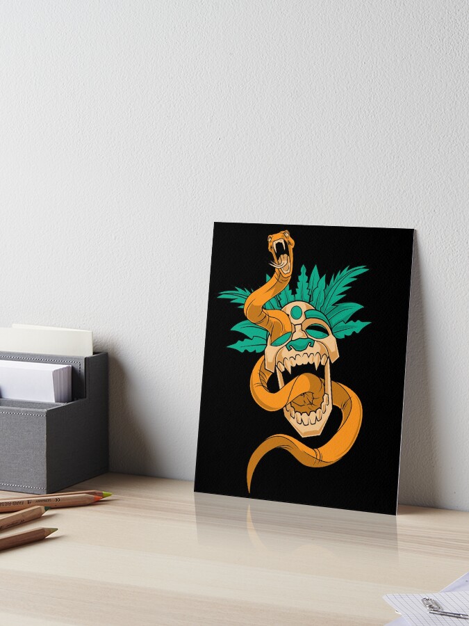 "snake + TIKI mask" Art Board Print for Sale by 1DesignDude1 | Redbubble