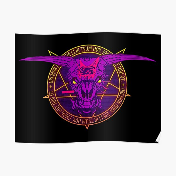 "blue neon doom demon" Poster for Sale by Yousigulas1985 | Redbubble