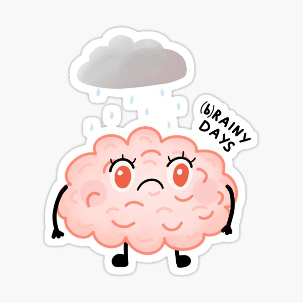 "Kawaii Sad Brain" Sticker for Sale by monsoonegy | Redbubble