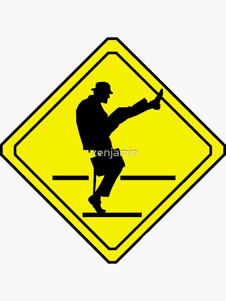 "Silly Walks Crossing" Sticker for Sale by zenjamin | Redbubble