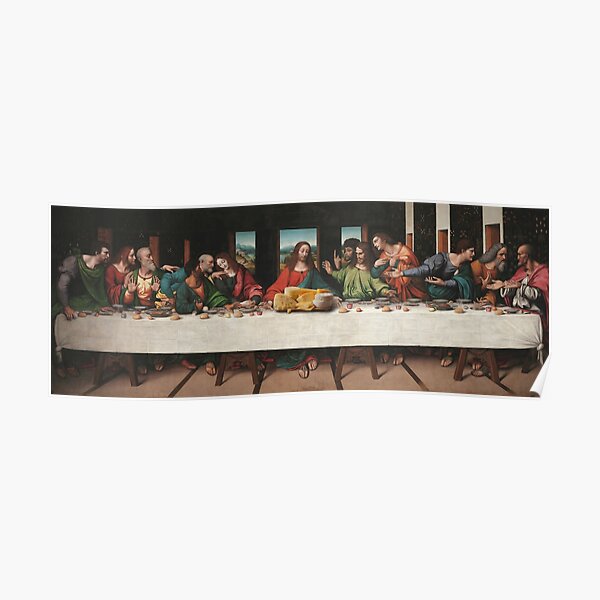 "The last supper with Cheesus." Poster by tanacs | Redbubble