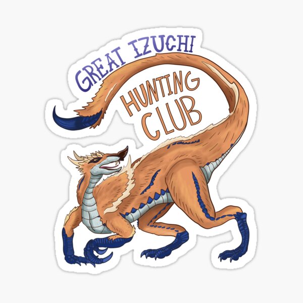 "Great Izuchi Hunting Club" Sticker for Sale by DynoDraw | Redbubble