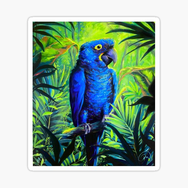"Hyacinth Macaw" Sticker by RitzelDraws | Redbubble