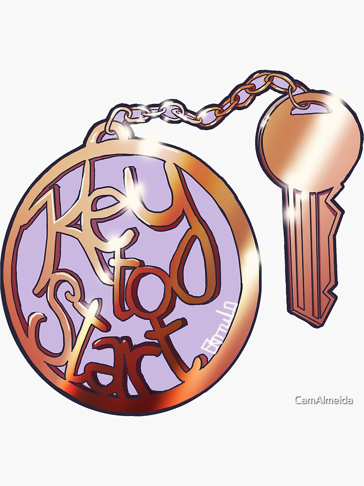 "Key to start key ring - Tim Key - No more jockeys" Sticker for Sale by ...