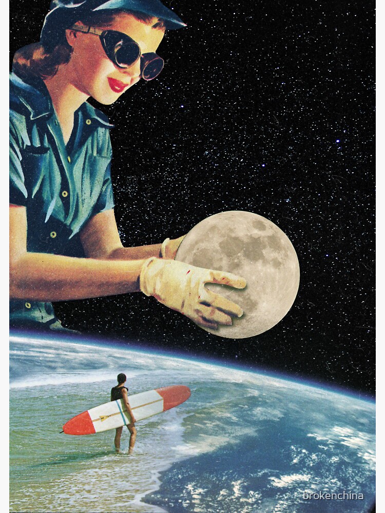 "Moon Worker" Sticker by brokenchina | Redbubble