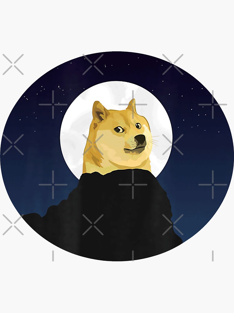 "Doge in the Moon Sticker Meme" Sticker by instameme | Redbubble