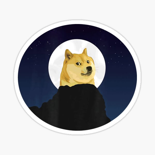 "Doge in the Moon Sticker Meme" Sticker by instameme | Redbubble