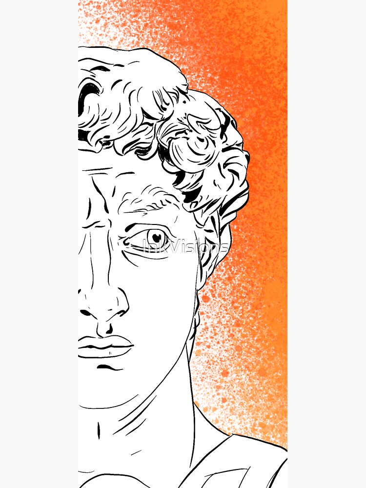 "David - Michelangelo (half face)" Sticker by InkVisions | Redbubble