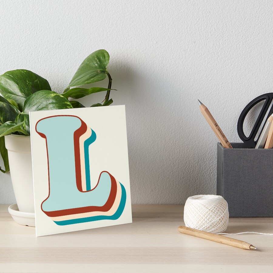 "Letter L initial groovy retro font vintage lettering typography ...
