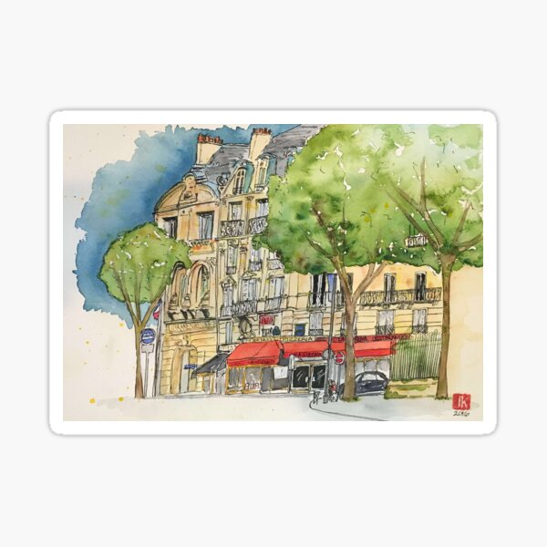 "Paris cafe" Sticker for Sale by jenniekessinger | Redbubble