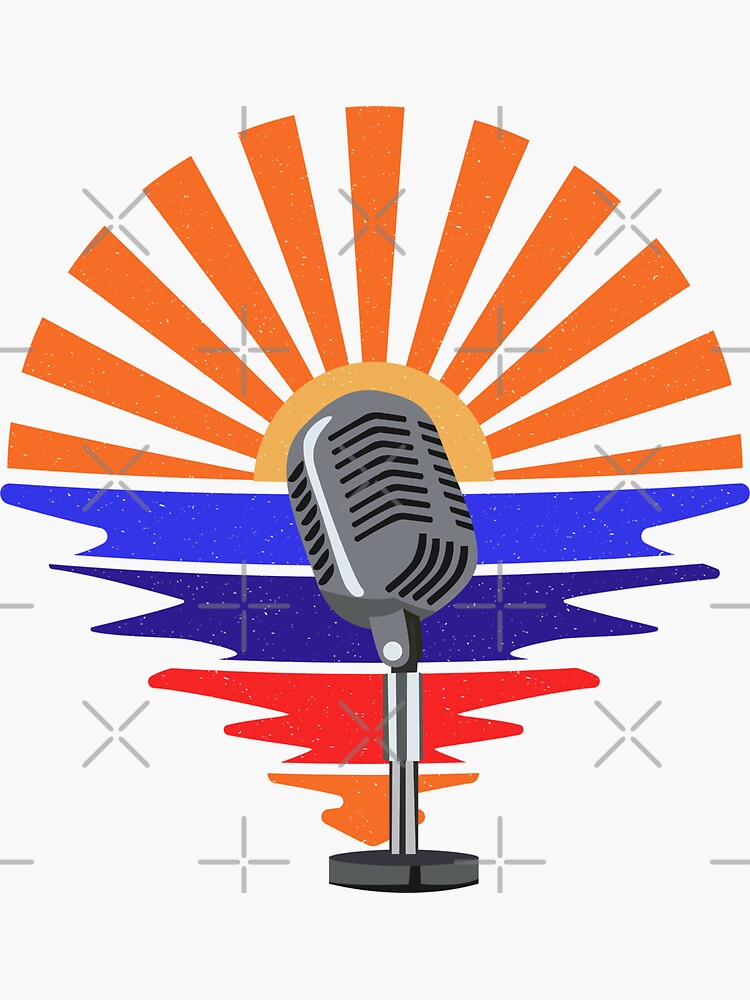 "Hand drawn microphone" Sticker for Sale by NeriaLi | Redbubble
