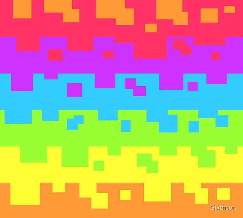"Rainbow Pixel Pattern" by Sixthsun | Redbubble