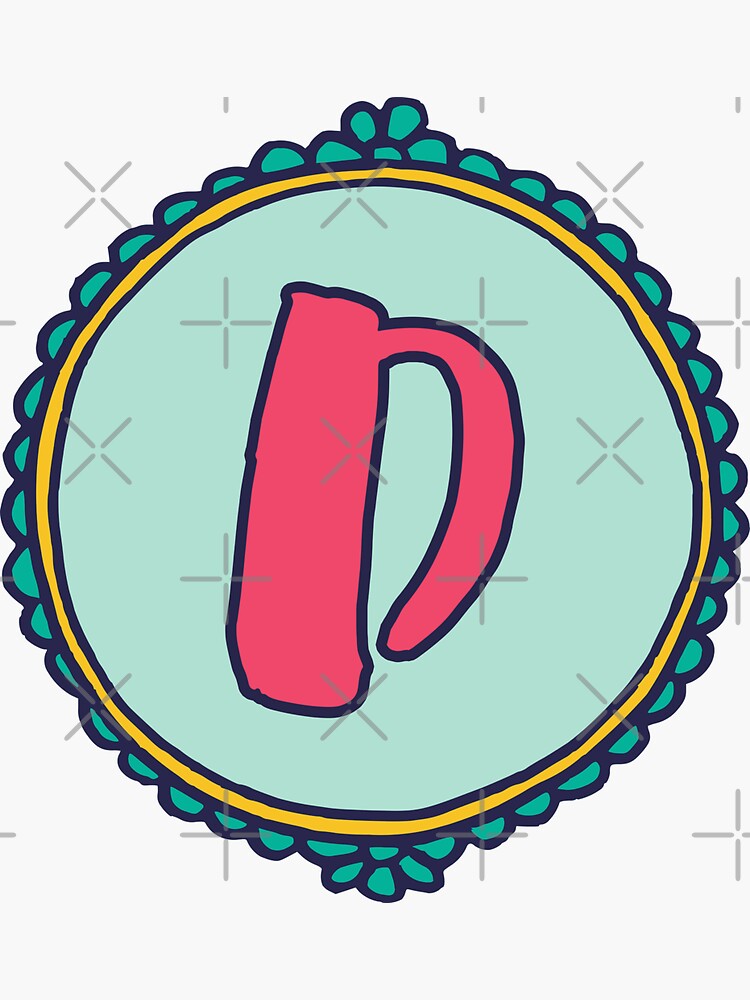 "IN015-D Letter D Monogram " Sticker by DuckyRubin | Redbubble