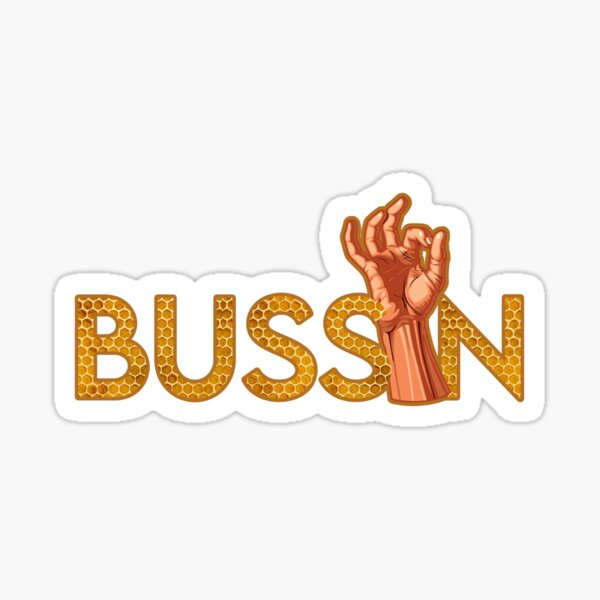 "Bussin Honey Bee Pattern Design With Okay Sign Gift" Sticker for Sale ...