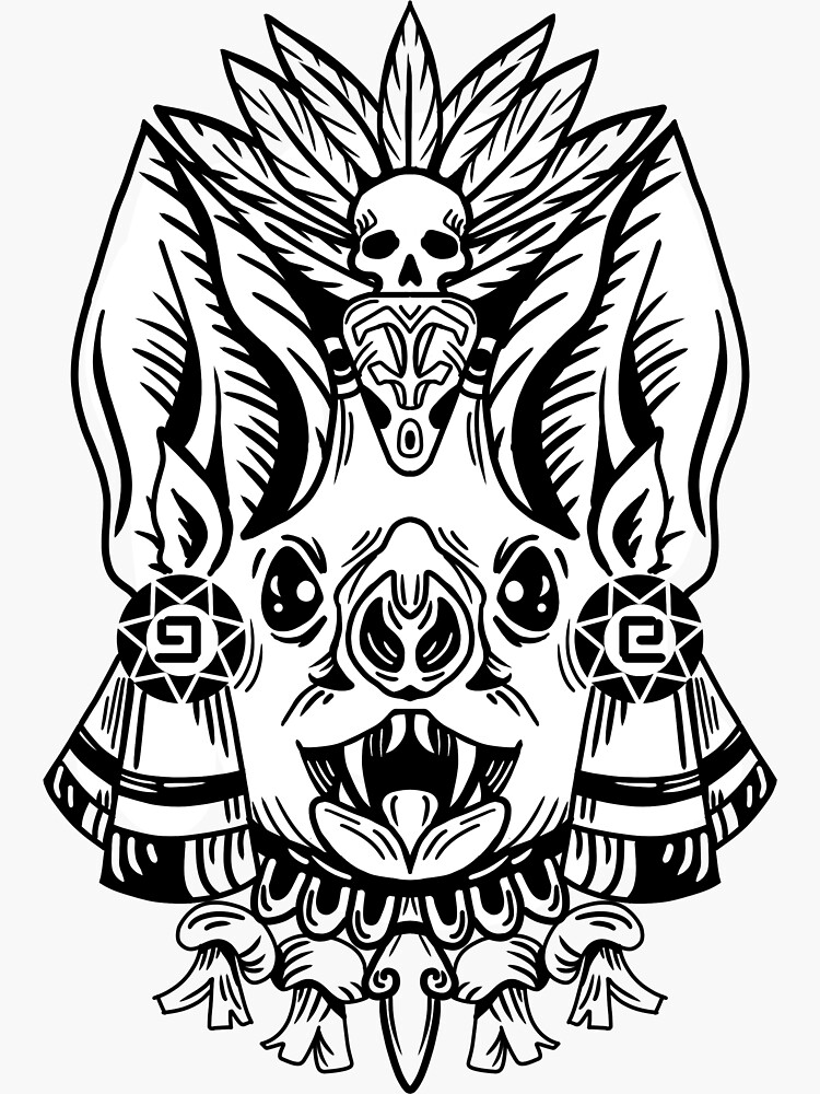 "Camazotz - Mayan God" Sticker by Melss-jpg | Redbubble