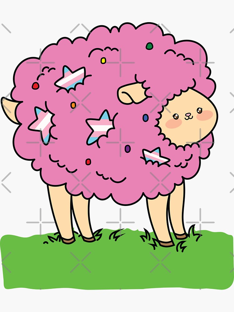 "Kawaii Sheep Trans Pride Flag" Sticker for Sale by SpectrumOfLove ...