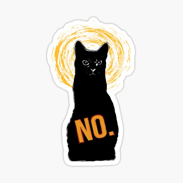 "Cat NO" Sticker by OmegaContent | Redbubble