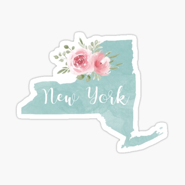 "New York NY State Map Watercolor " Sticker by owliedesign | Redbubble