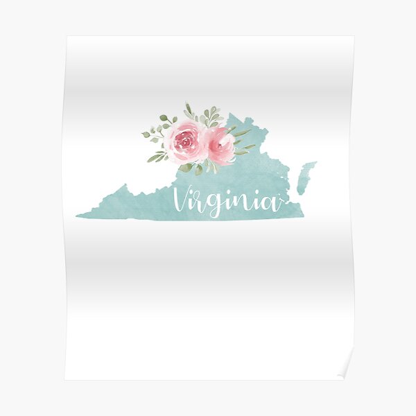 "Virginia VA State Map Watercolor " Poster by owliedesign | Redbubble