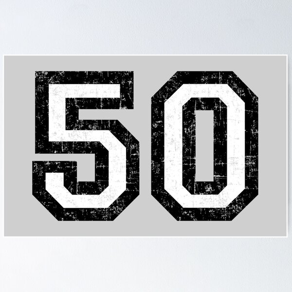 "Number 50 (vintage black and white) 50th birthday" Poster by ...