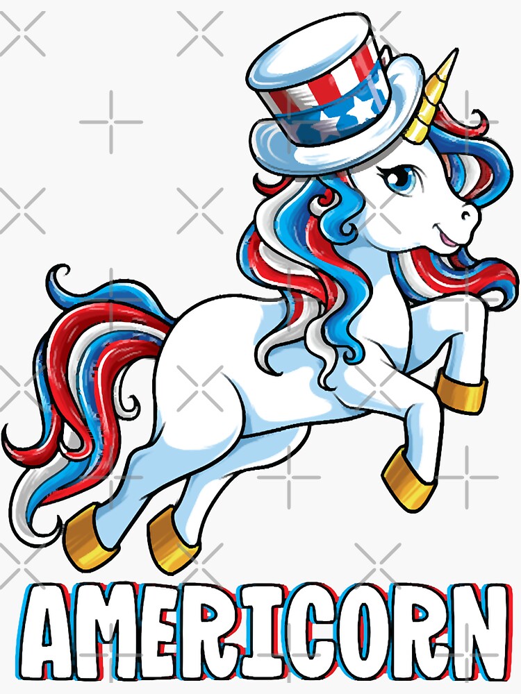 "Americorn" Sticker for Sale by HumbleShirt | Redbubble
