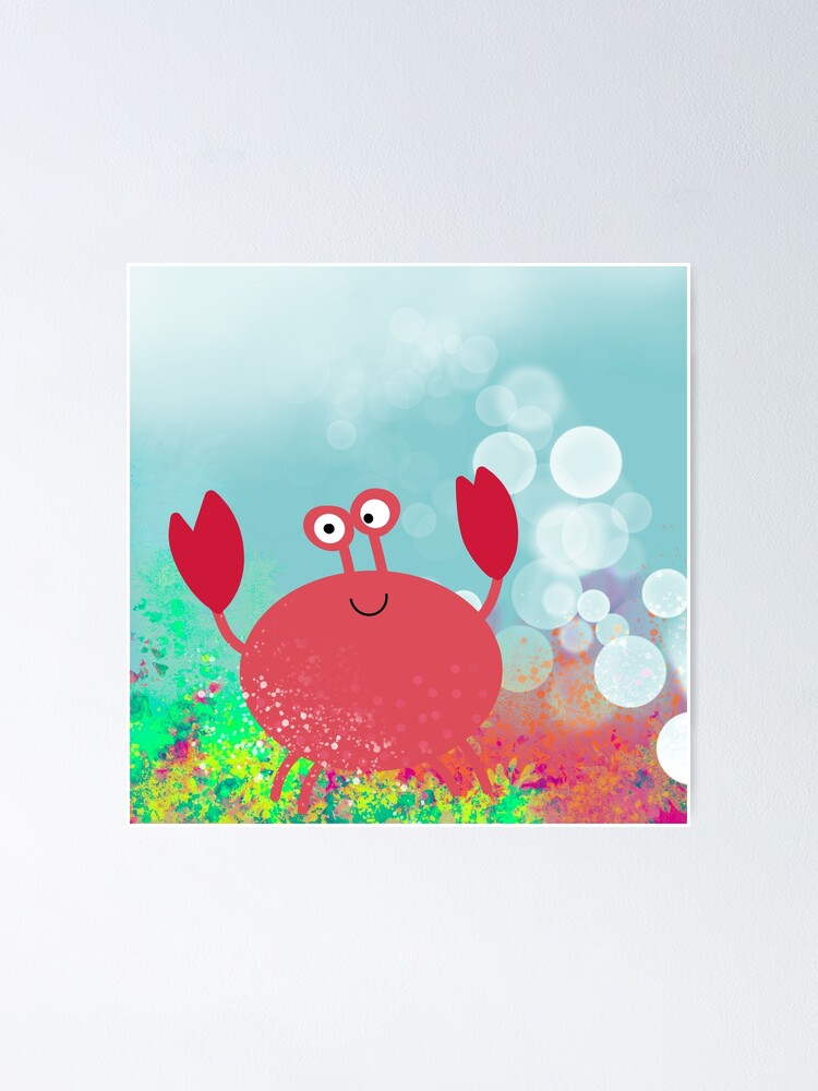 "Crabby the Crab" Poster by redstitchlab | Redbubble