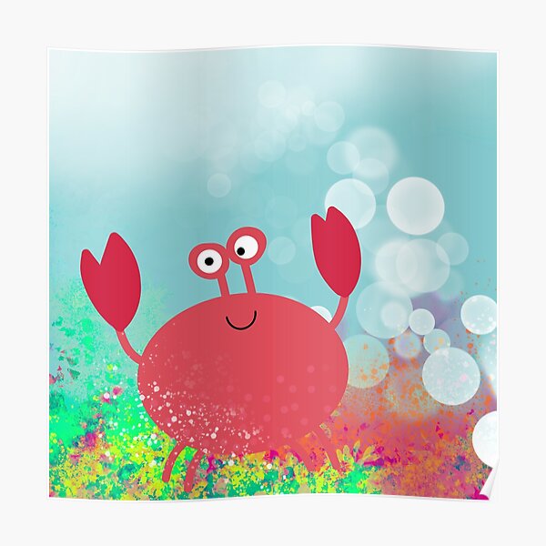 "Crabby the Crab" Poster by redstitchlab | Redbubble