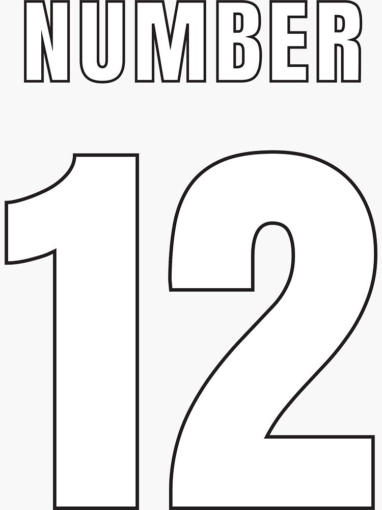 "NUMBER 12 FRONT-PRINT" Sticker for Sale by MrSimpler | Redbubble