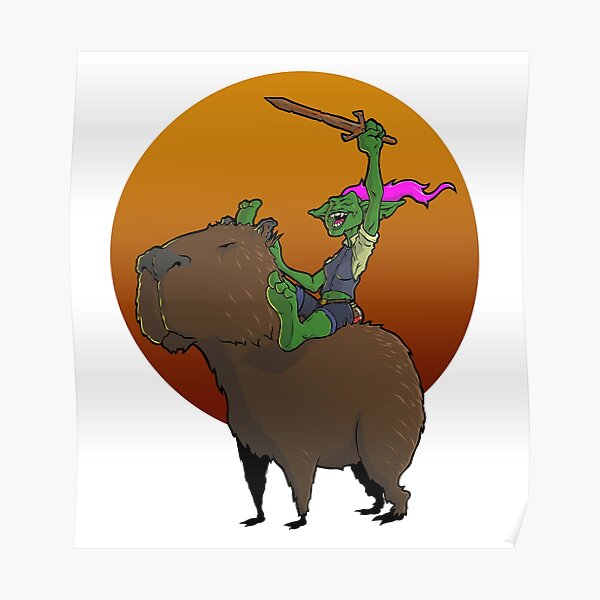"Goblin riding an Capybara " Poster by BughopDesigns | Redbubble