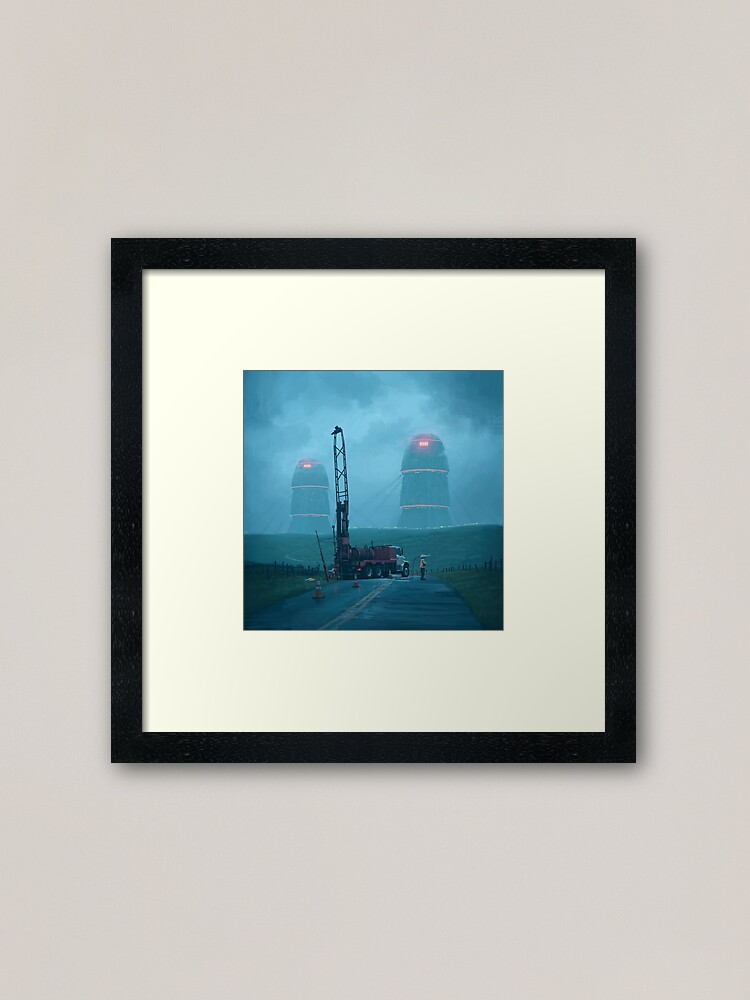 "Roadwork" Framed Art Print for Sale by Simon Stålenhag | Redbubble