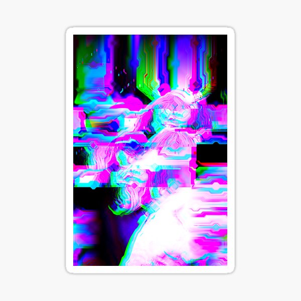 "Anime Cosplay Glitch Girl 002 Glitch Art" Sticker for Sale by ...