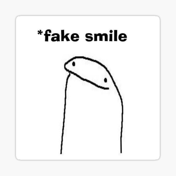 "Fake smile" Sticker for Sale by truppy | Redbubble