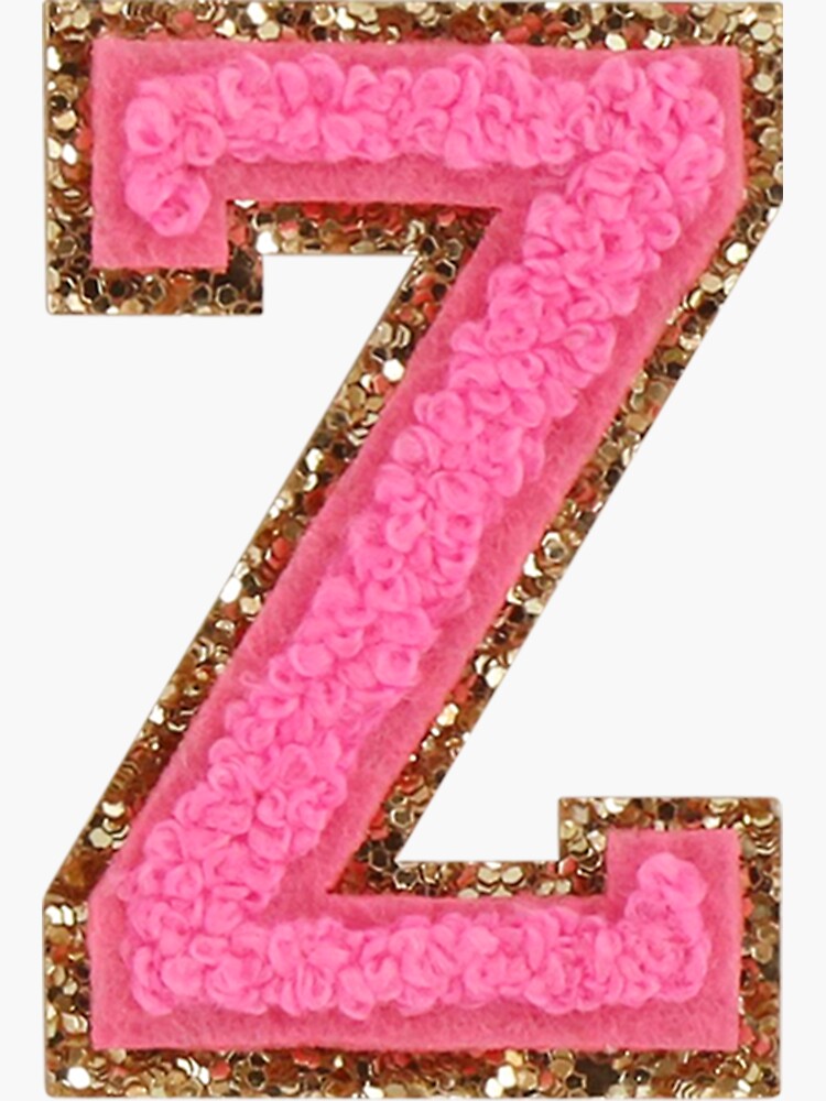 "Z - Bubblegum Glitter Varsity Letter Patches" Sticker for Sale by ...
