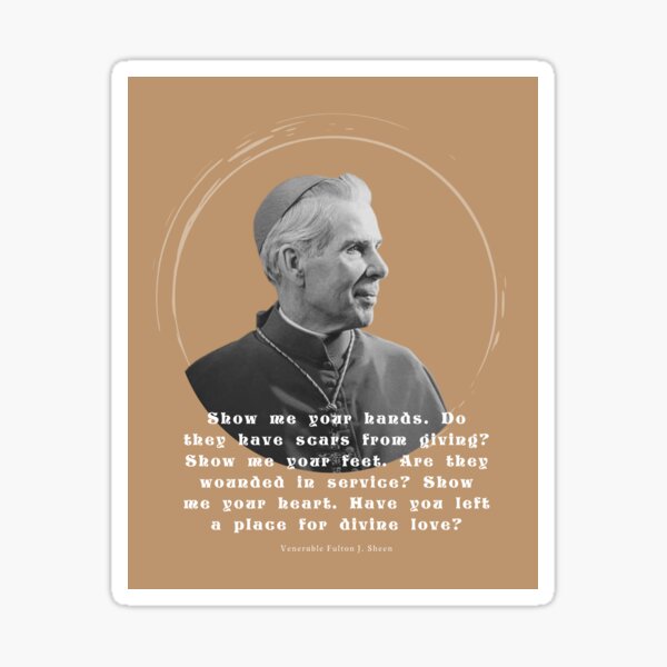 Paper Venerable Fulton Sheen Catholic Sticker JMJ Jesus Mary and Joseph ...