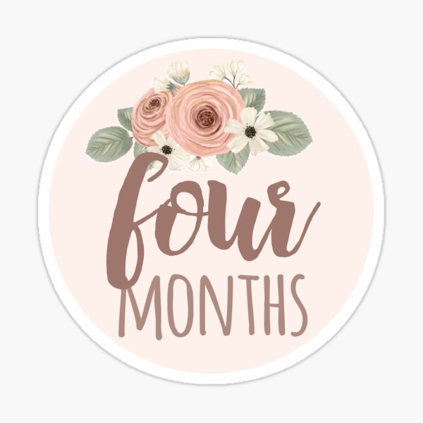 "Baby milestone four months floral" Sticker for Sale by lenami | Redbubble