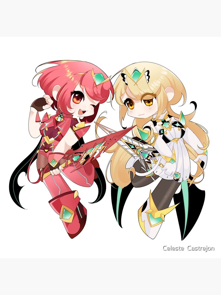 "Xenoblade Pyra and Mythra stickers" Poster for Sale by nicklebunny ...