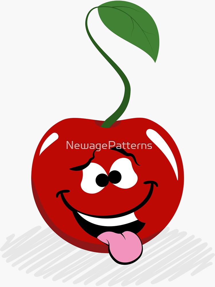 "Smiling Cherry" Sticker for Sale by NewagePatterns | Redbubble