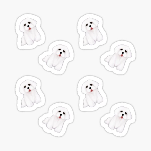"Fluffy White Dogs " Sticker by AprilCelandine | Redbubble