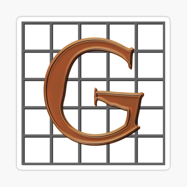 "Monogram G in copper" Sticker for Sale by leobrix | Redbubble