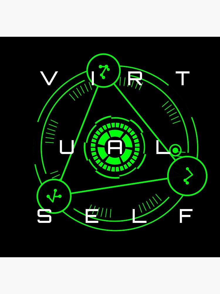 "Virtual Self Utopia system with text" Sticker by clingeric | Redbubble