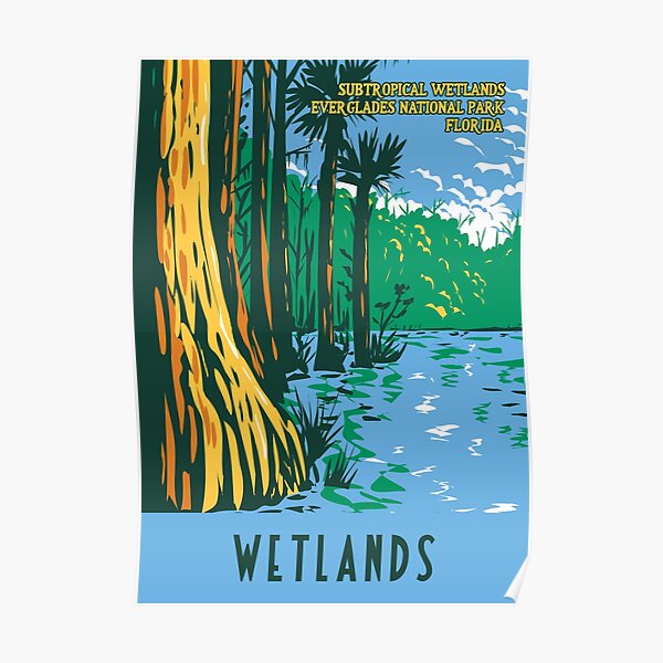 "WPA Poster of Art of the Wetlands in Everglades National Park in the ...