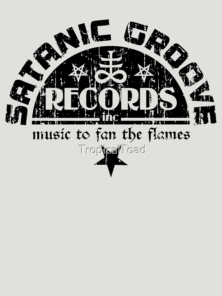 "Vintage Style Satanic Record Label with Cross & Pentagram" T-shirt for ...