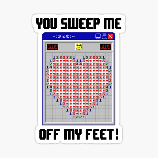"Minesweeper Heart Romantic Pun" Sticker by Dr-Faustus | Redbubble