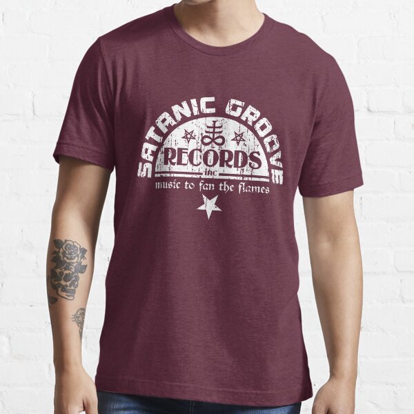 "Vintage Style Satanic Record Label with Cross & Pentagrams" T-shirt ...