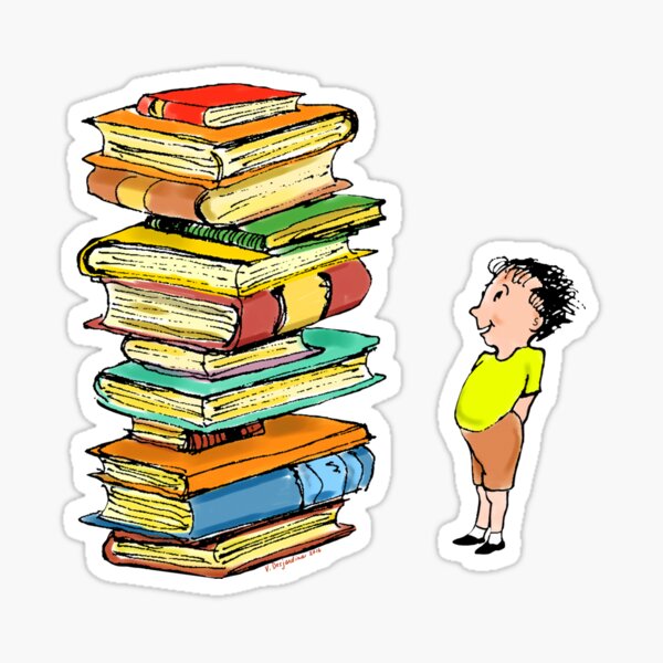 "You Can Never Have Too Many Books" Sticker for Sale by vinpauld ...