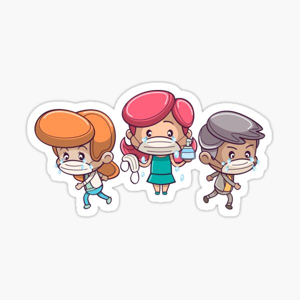 "Children Mask Tears Crying Face Mask Kids" Sticker for Sale by ...